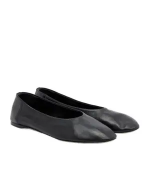 TOTEME Leather Ballet Flats - Black