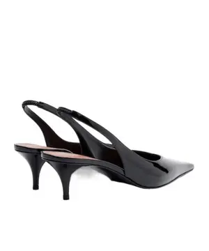 Amina Muaddi Patent Leather Slingback Pumps