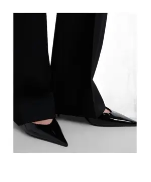 Amina Muaddi Patent Leather Slingback Pumps