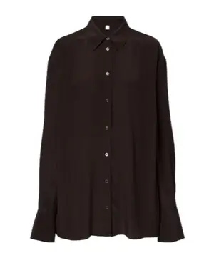 TOTEME Silk Crepe Shirt - Brown