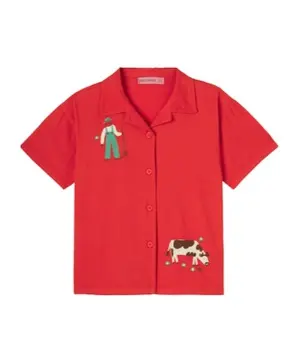 BOBO CHOSES Printed Cotton Shirt - Red
