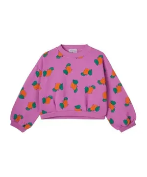 BOBO CHOSES Tangerine Cropped Cotton Sweatshirt