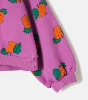 BOBO CHOSES Tangerine Cropped Cotton Sweatshirt