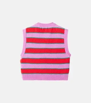 BOBO CHOSES Striped Cotton Sweater Vest