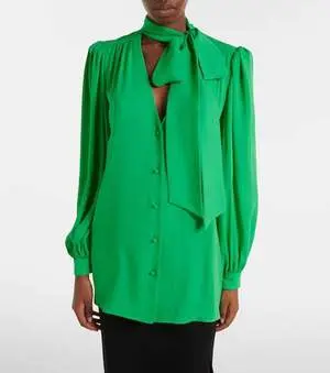 Valentino Garavani Tie-neck Silk Georgette Blouse