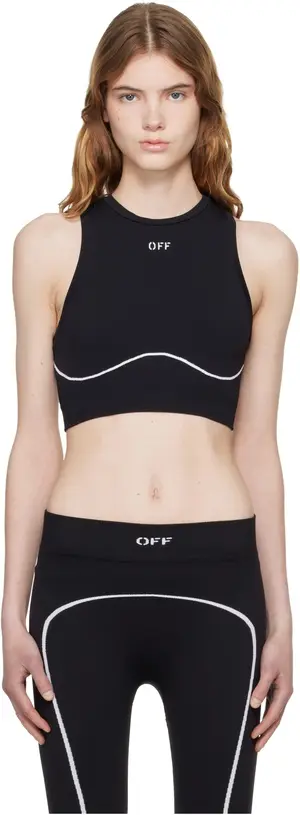 Off-White Logo Trimmed Crop Top