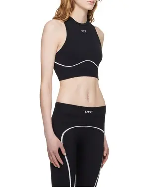 Off-White Logo Trimmed Crop Top