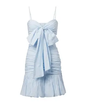 Zimmermann Rhiannon Bow-detail Cotton Minidress - Blue