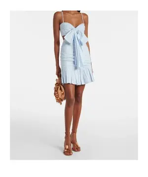 Zimmermann Rhiannon Bow Detail Cotton Mini Dress