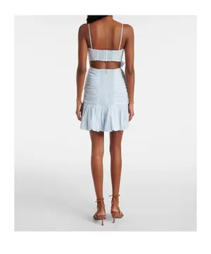 Zimmermann Rhiannon Bow Detail Cotton Mini Dress