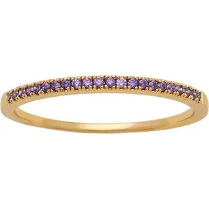 MADE BY MARY Stacking Ring With Birthstones - Gold February