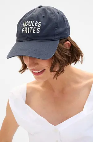 Clare V. Moules Frites Embroidered Baseball Cap