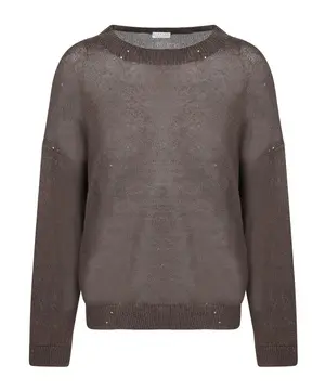 Brunello Cucinelli Long Sleeved Knitted Sweater - Brown
