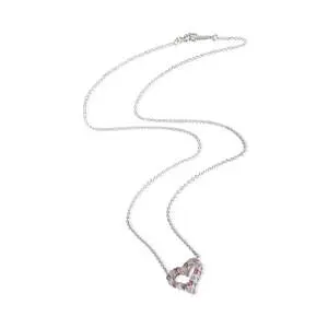 Tiffany & Co. Heart Necklace With Pink Sapphires And Diamonds
