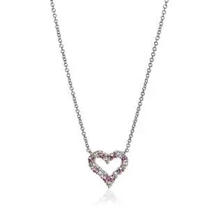 Tiffany & Co. Pink Sapphire And Diamond Heart Necklace - Platinum