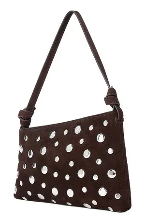 Staud Dani Mini Leather Shoulder Bag With Grommets - Espresso Studs