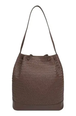 Vince Sarai Woven Leather Bucket Bag