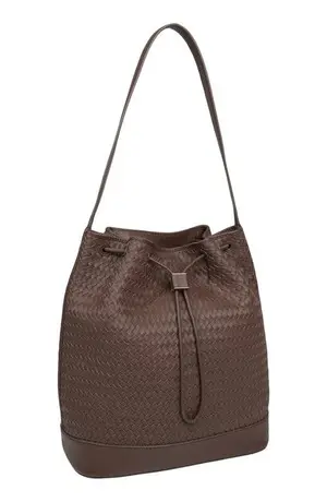 Vince Sarai Woven Leather Bucket Bag