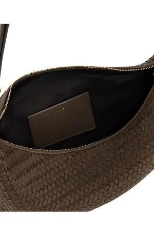Vince Small Eris Woven Leather Hobo Bag