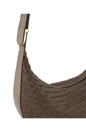 Vince Small Eris Woven Leather Hobo Bag