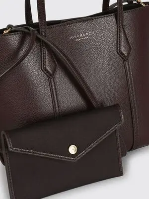 Tory Burch Perry Mini Grained Leather Handbag With Removable Pouch - Red