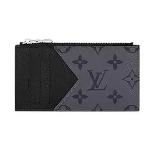 LOUIS VUITTON Coin Card Holder Monogram Eclipse Canvas/ Monogram Eclipse Reverse Canvas - Black
