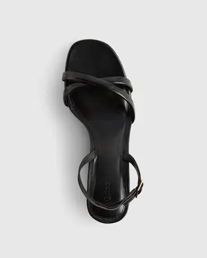 Quince Italian Leather 75mm Slingback Heeled Sandal - Black
