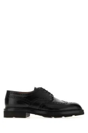 Santoni Emil" Wing Tip Lace-up Shoes - Black