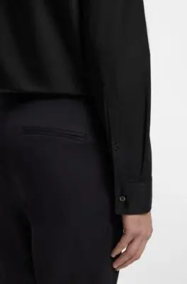 Hugo Slim-fit Shirt In Stretch-cotton Canvas