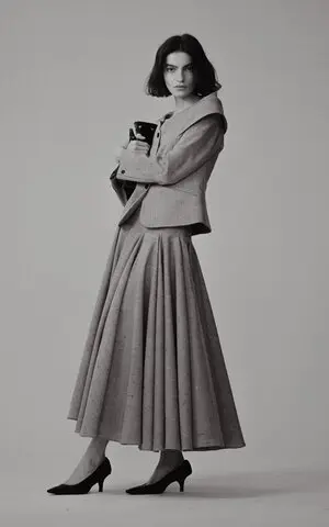 KALLMEYER Tatiana Speckled Wool Flare Maxi Skirt