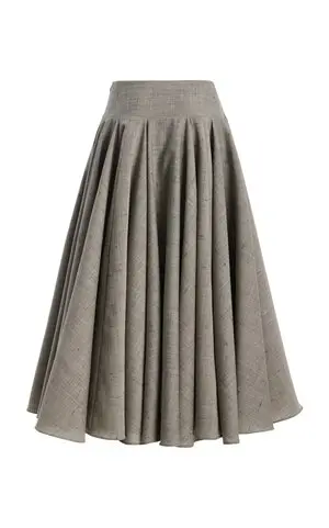 KALLMEYER Tatiana Speckled Wool Flare Maxi Skirt