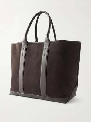 TOM FORD Leather-trimmed Suede Weekend Bag
