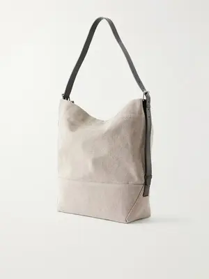 LEMAIRE Canvas Tote Bag With Leather Trim - Neutrals