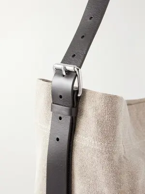 LEMAIRE Canvas Tote Bag With Leather Trim - Neutrals