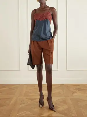 Saint Laurent Lace-trimmed Silk-satin Camisole