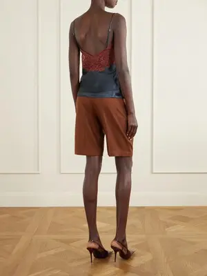 Saint Laurent Lace-trimmed Silk-satin Camisole