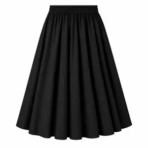 IZABELA MANDOIU Midi Skirt In Cotton With Side Pockets - Black