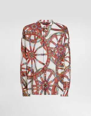 Dolce & Gabbana Carretto-print Linen Shirt - Multicolor