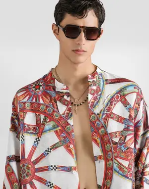 Dolce & Gabbana Carretto-print Linen Shirt