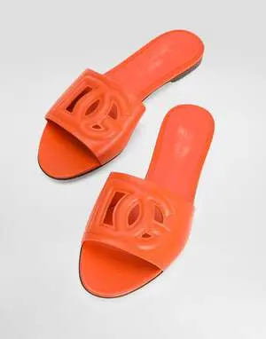 Dolce & Gabbana Calfskin Sliders With Dg Millennials Logo