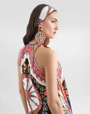 Dolce & Gabbana Carretto-print Twill Top