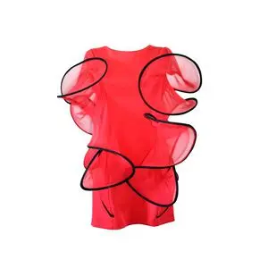 LAURA DAILI Red / Black Crimson Waves Dress