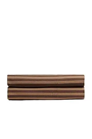PARACHUTE Percale Fitted Sheet - Adobe Stripe