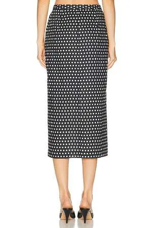 FRAME Polka Dot Linen Skirt