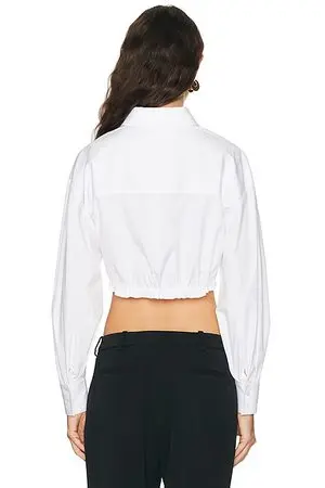 Carolina Herrera Cropped Long Sleeve Button Down Shirt
