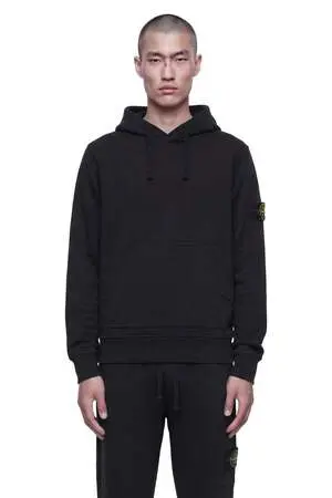 Stone Island 6100062 Organic Cotton Fleece Hoodie - Black