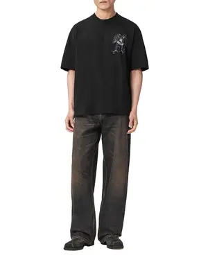 ALLSAINTS Raptour Eagle Logo Graphic T-shirt - Washed Black