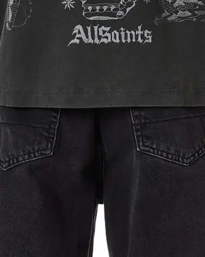 ALLSAINTS Ignis Tattoo Graphics Logo T-shirt - Washed Black