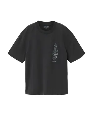 ALLSAINTS Ignis Tattoo Graphics Logo T-shirt - Washed Black