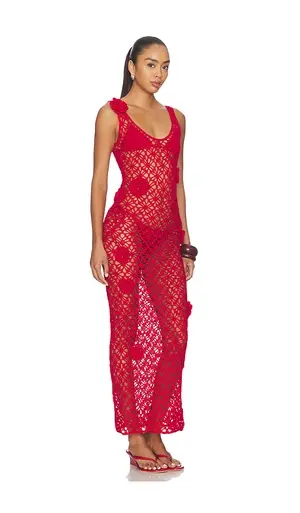 MORE TO COME Tiria Crochet Maxi Dress